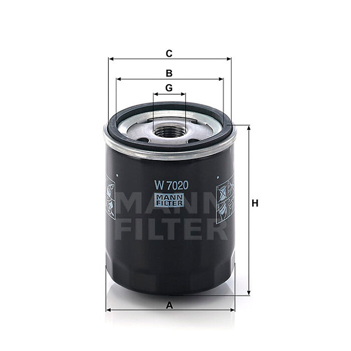Фильтр масляный MANN W 7020 W7020