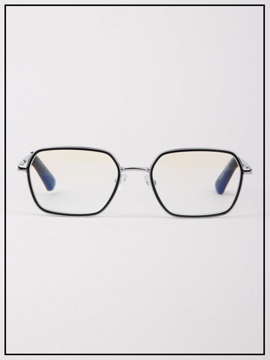 Очки для зрения -3,0 -3.0 Блюблокер, форма квадратные, металлические, мужские