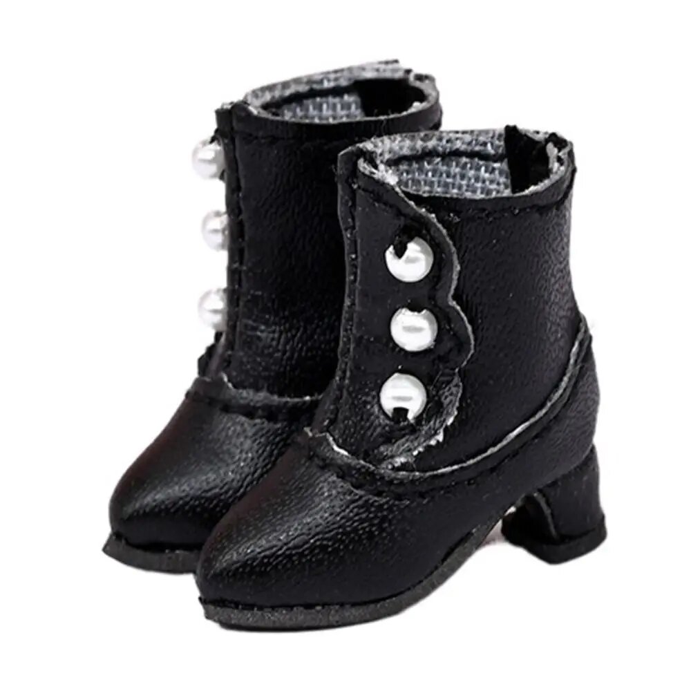 Кукольные сапоги из искусственной кожи 1/12 Ob11/Bjd Черный, black