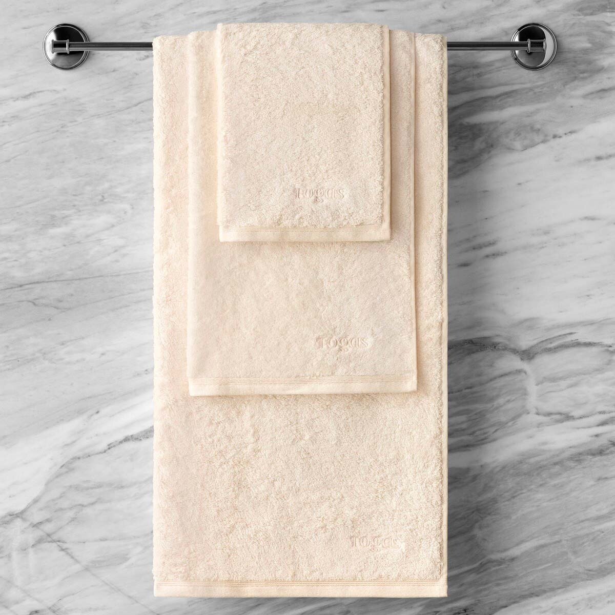 Togas Салфетки махровые набор 30х30 - 3шт. для ванной "Пуатье" модал, хлопок, 500 г/м2, экрю