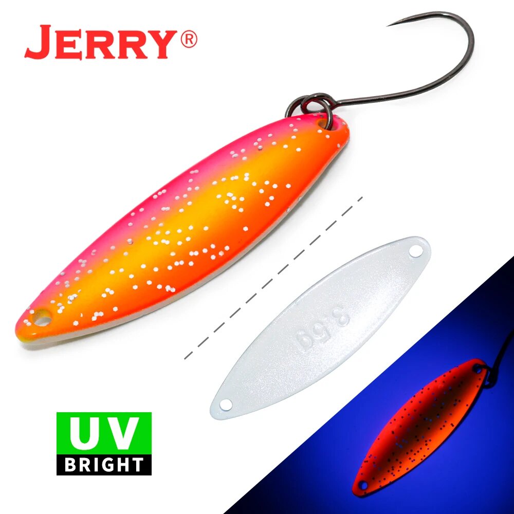 Jerry Лео форель ультралегкие спиннинговые рыболовные приманки Micro Brass Троллинговые одиночные крючки Ложка Смешные приманки Озерная Снасть