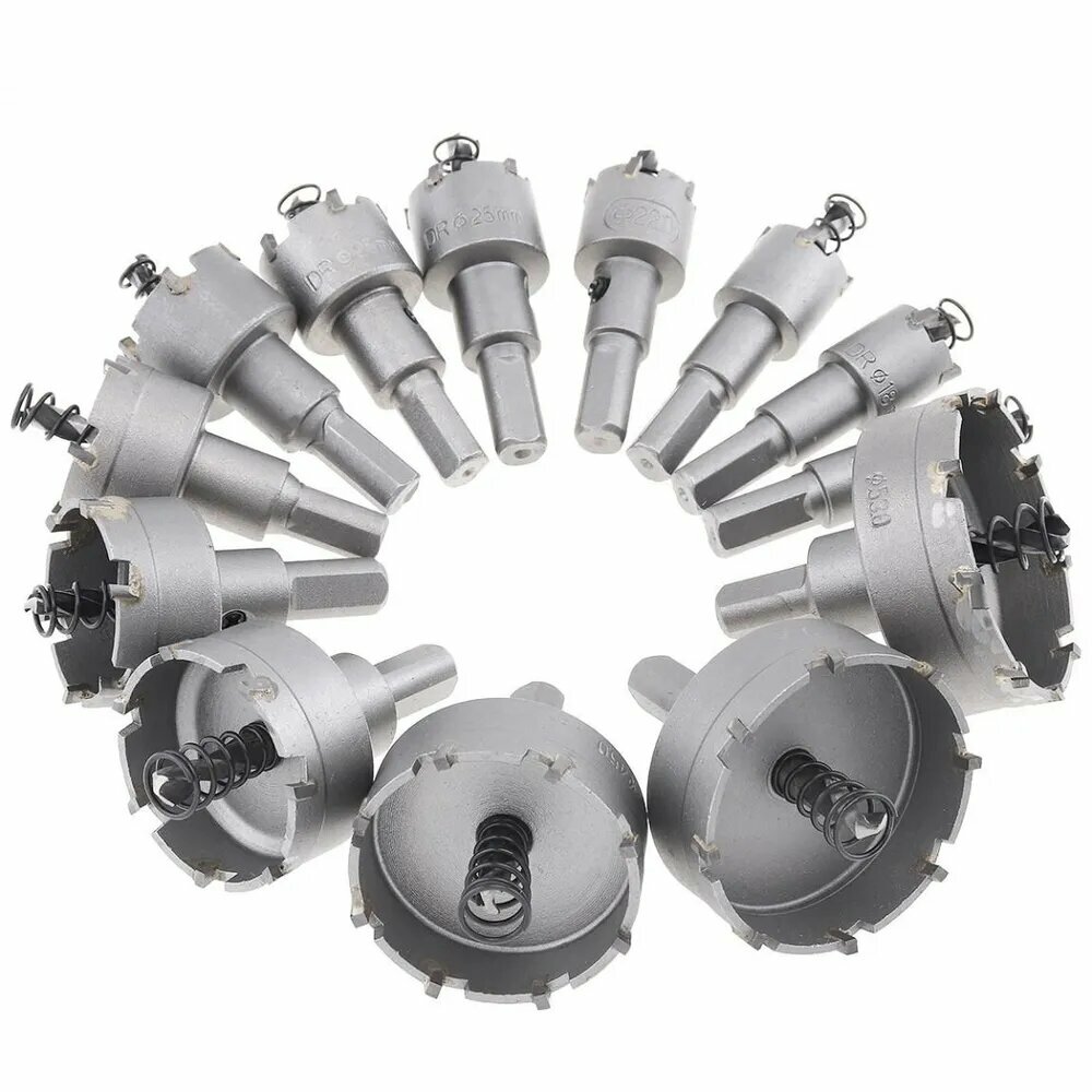 13 шт. 16-53 мм Набор кольцевых пил из сплава с твердосплавным наконечником TCT Наборы колонковых сверл для сверления металла