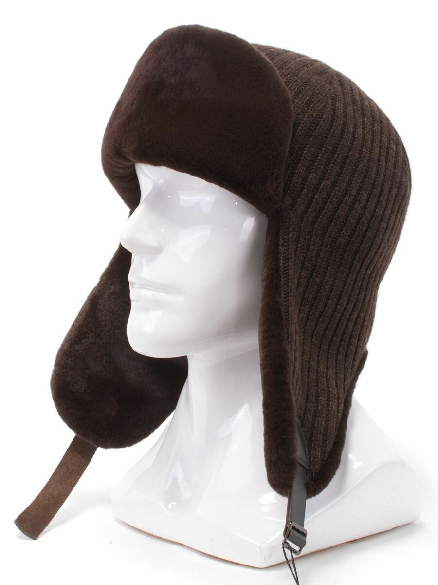 Шапка-ушанка ушанка из шерсти и меха для мужчин