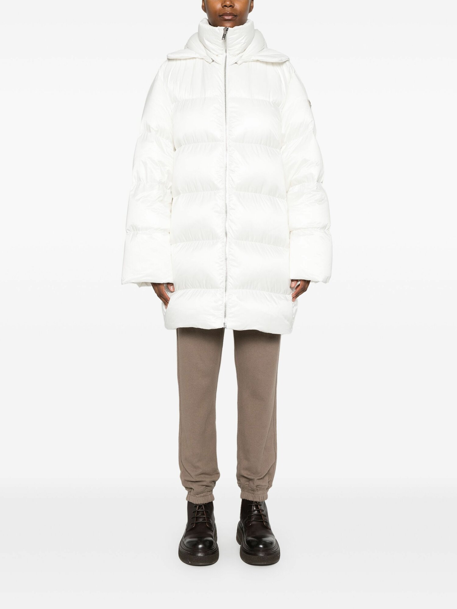 Пальто Moncler x Rick Owens Cyclopic, размер 44, white — фото 1