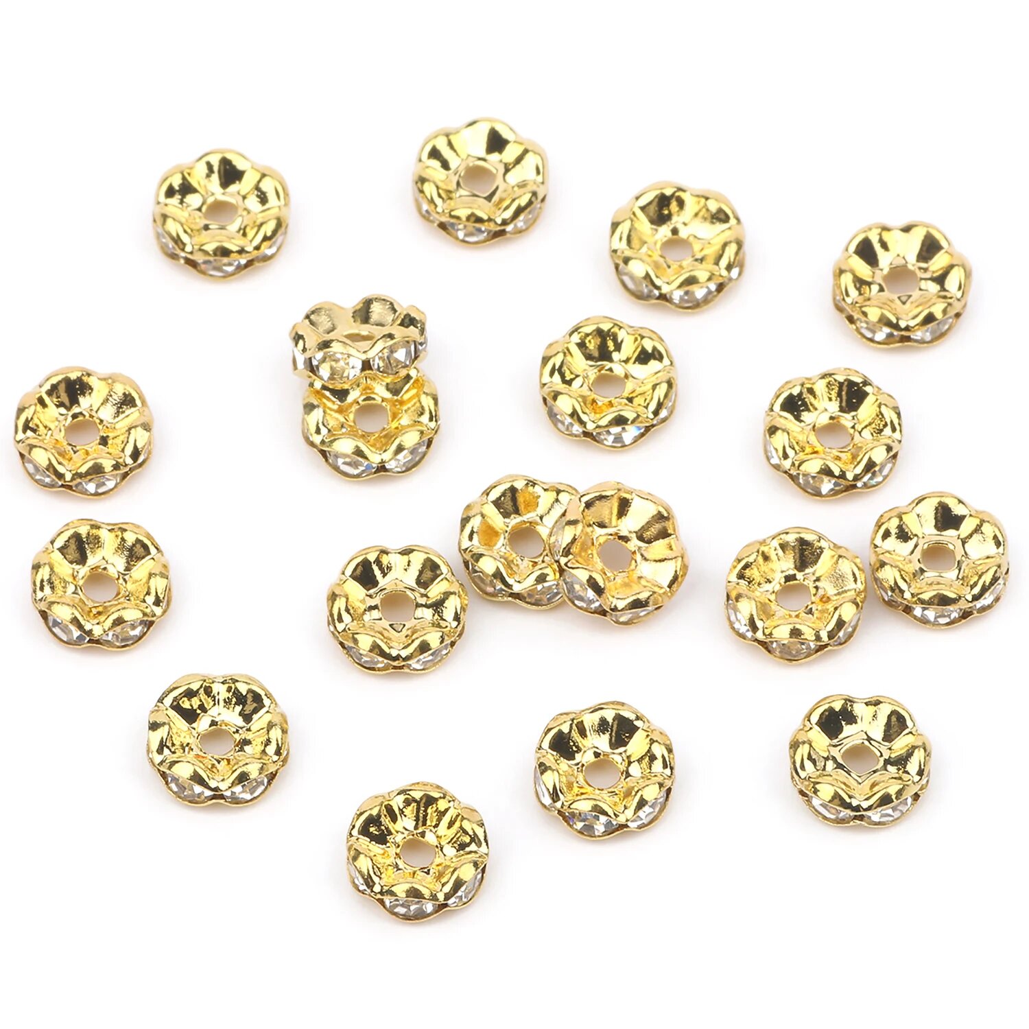 Разделители для бижутерии, бусины 6 мм, 18k Gold, 50шт