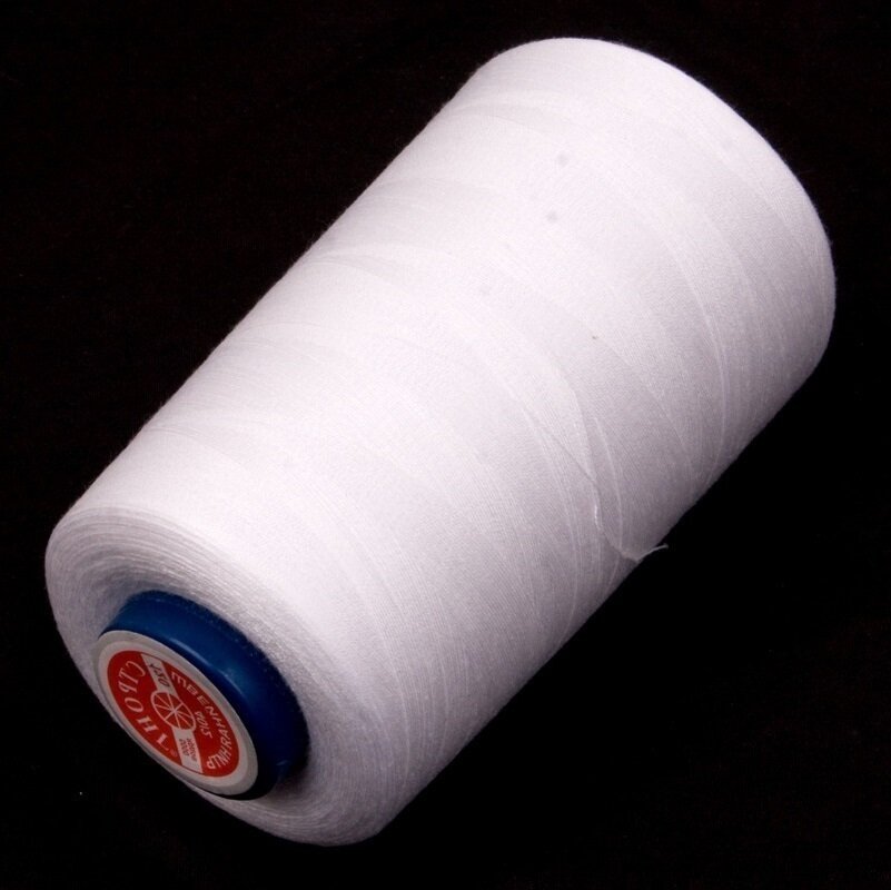 Нитки швейные №40/2, 5000 ярдов, белые, 12 катушек