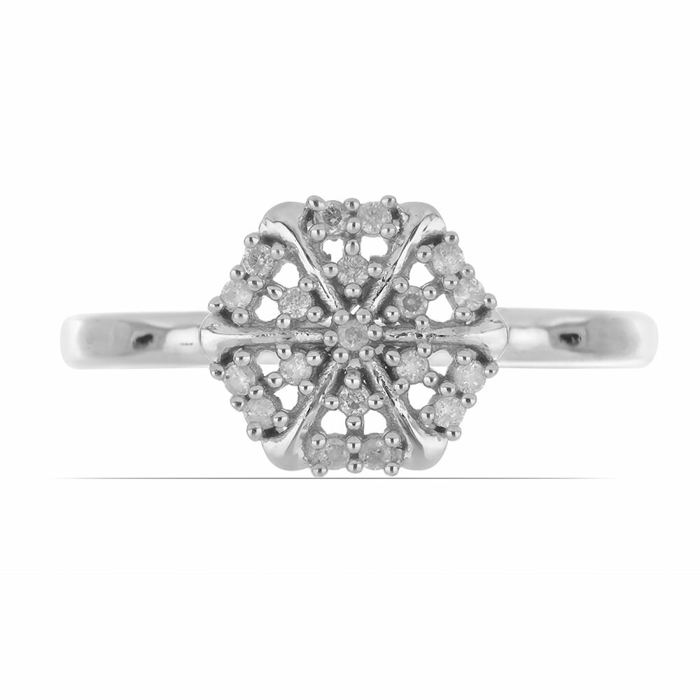 Кольцо тонкое Ювелирия, серебро, 925 проба, родирование, бриллиант