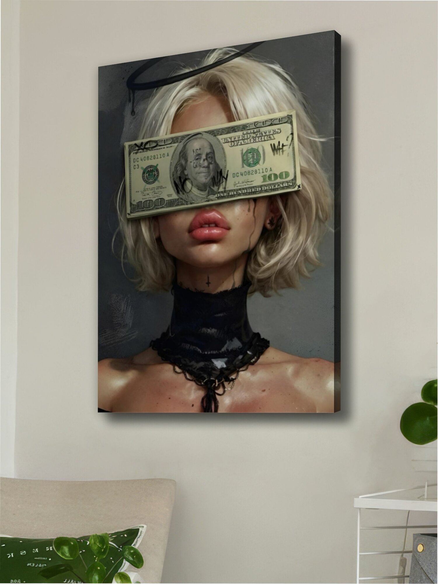 Картина Розовые губы и зелёные тайны модульная 50x70см 1шт.