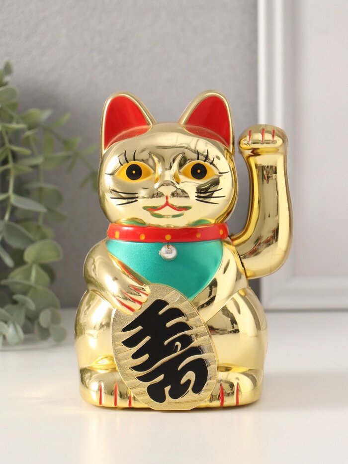 Сувенир кот пластик "Манэки-нэко" h=14,5 см