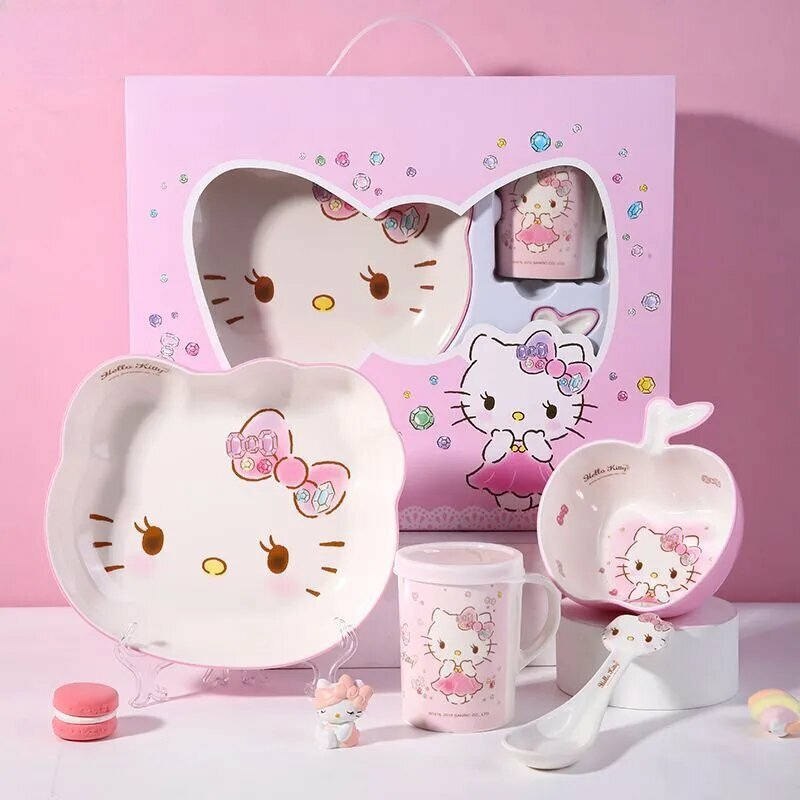 Набор детской посуды "Розовый", керамика, для девочек и мальчиков