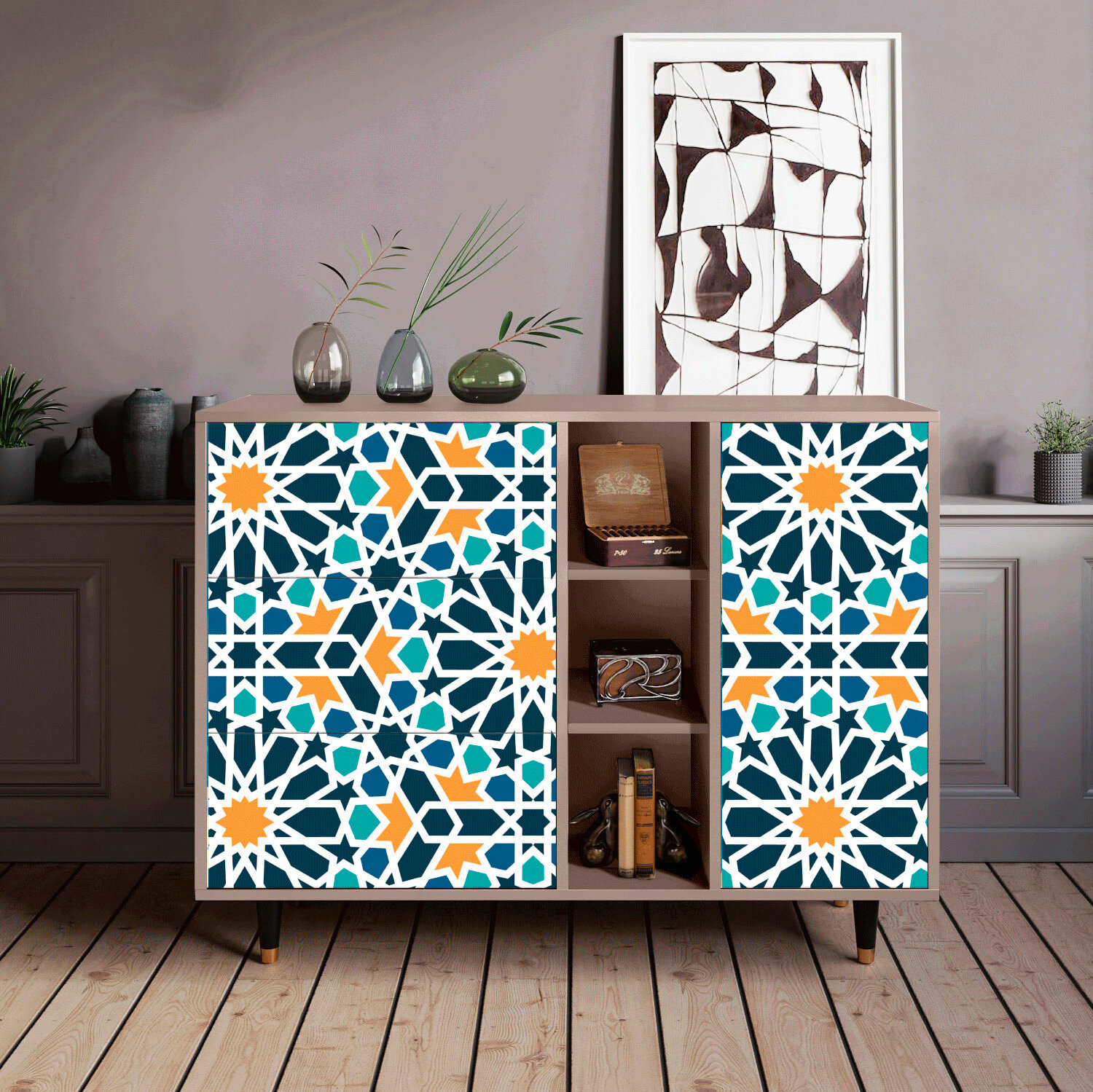Комод - STORYZ - BS2 Kaleidoscope, Разер - 125 x 97 x 48 см , Цвет корпуса - Бежевый