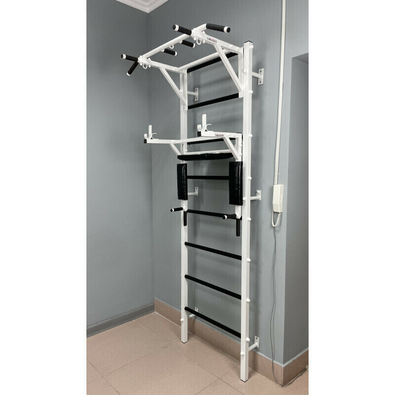 Спортивный элемент шведская стенка металлическая с турником и брусьями для взрослых и детей