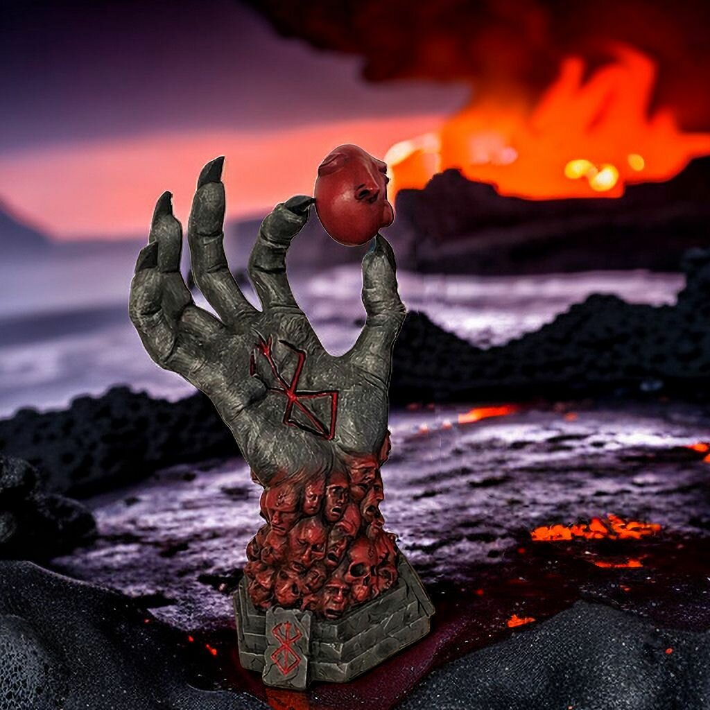 Статуэтка интерьерная, Персонажи и аксессуары аниме берсерк украшения для мебели, Berserk Musou/Berserk God's Hand, комплиментарное голубоглазое сердце, рука-призрак на Хэллоуин