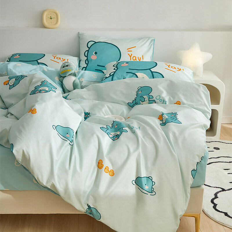 Duoxiai Pure Cotton Duvet Cover Single Piece, Double Bed Bedding All-Season Pure Cotton Quilt Cover Duvet Insert for 1.8m Bed 230*229cm