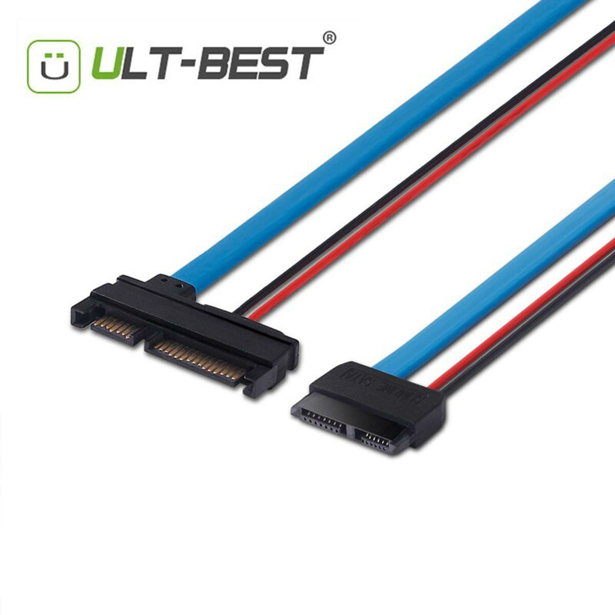 ULT-BEST SATA кабель Serial ATA 7+15 22Pin Male to Slimline SATA 7+6 13Pin Female 5V Slim SATA разъем адаптер 30CM