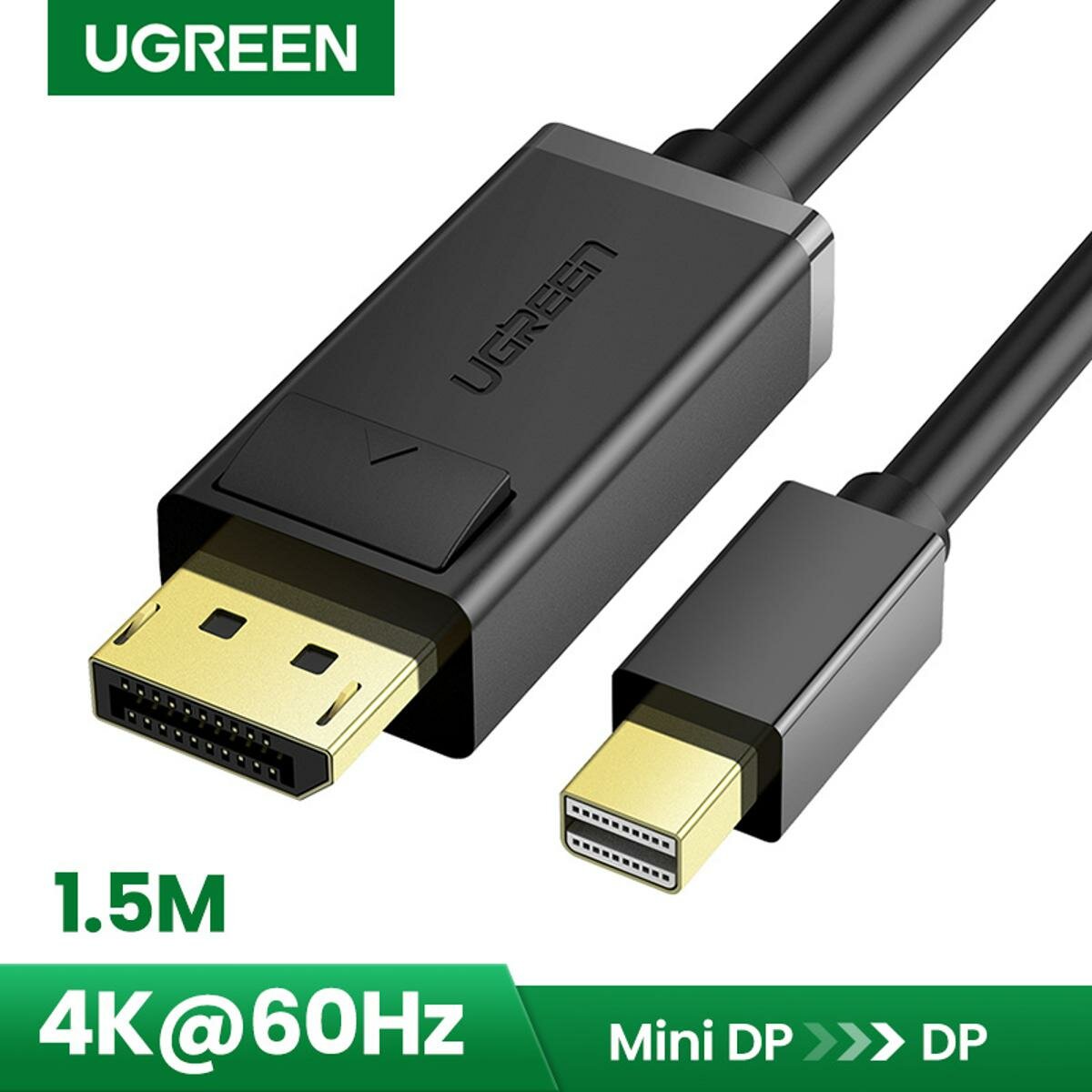 Ugreen Thunderbolt 1/2 Mini Displayport to DisplayPort 1.2 Кабель-адаптер Mini DP to DP Converter для Macbook Pro Air Pr