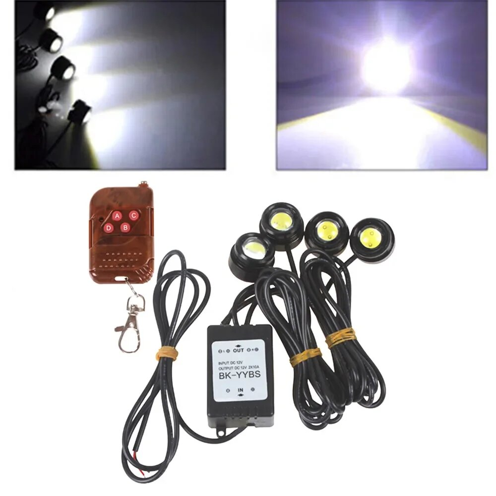 4 в 1 автомобиль мотоцикл drl орлиный глаз сигнал поворота DRL дневные ходовые огни стоп-сигнал Белый стробоскоп Стробоскопическая Лампа