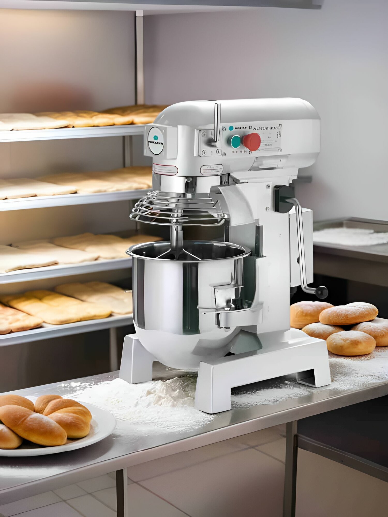 Планетарный миксер Hurakan HKN-IP20FM, нержавеющая сталь, 19л, 1100Вт, 3 скорости