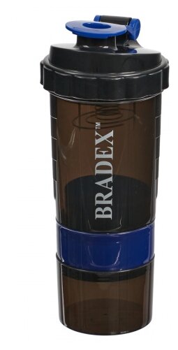 Шейкер Bradex "SF 0531", для спортпитания, двухсекционный, пластик, 500мл — фото 1
