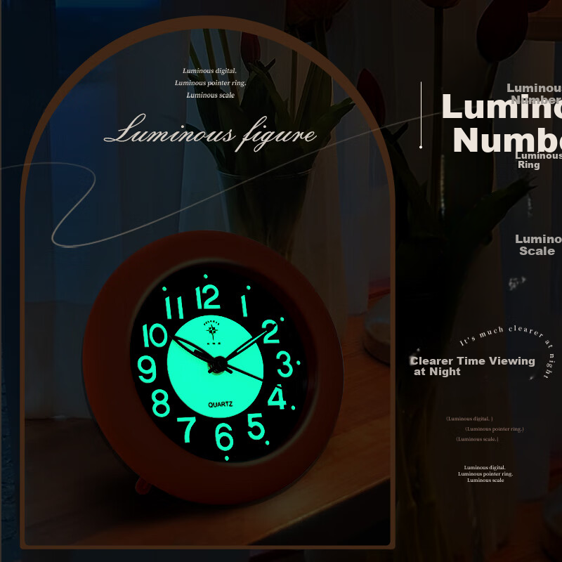 POLARIS Night Light Bedroom Clock Stand Clock Touch Clock Waterproof Clock Bathroom Wall Clock 17cm Simple White