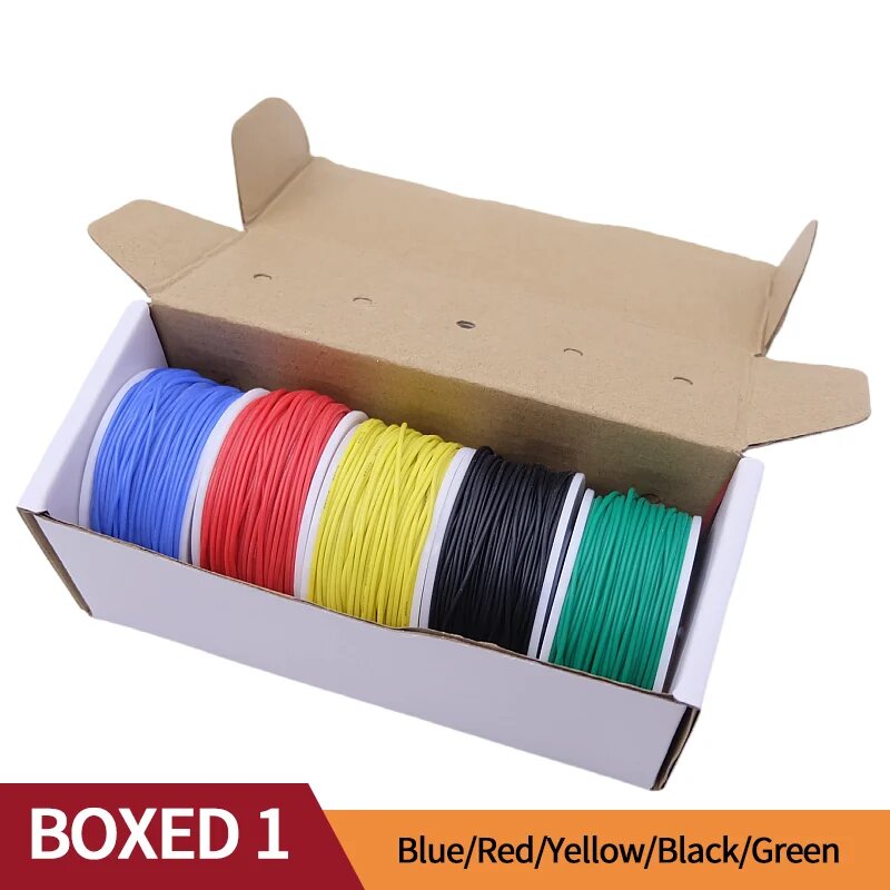 Силиконовые провода 5 цветов 20/22/24/26/28/30AWG 24AWG x10m x5 rolls, Boxed 1