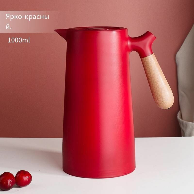 Электрический чайник SKU00036, светло-коричневый, красный