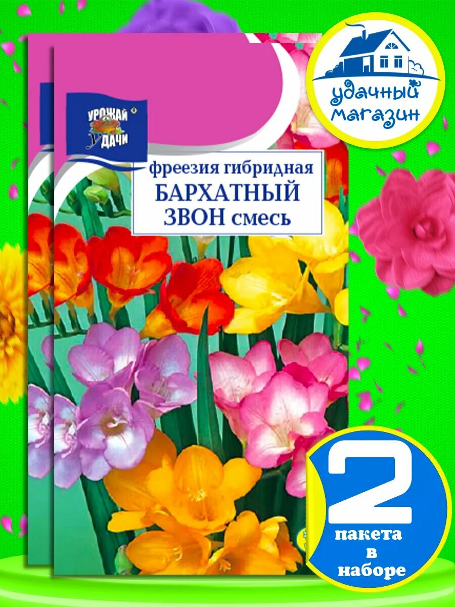 Семена фрезии Урожай Удачи "Бархатный звон", многолетние, 2 упаковки