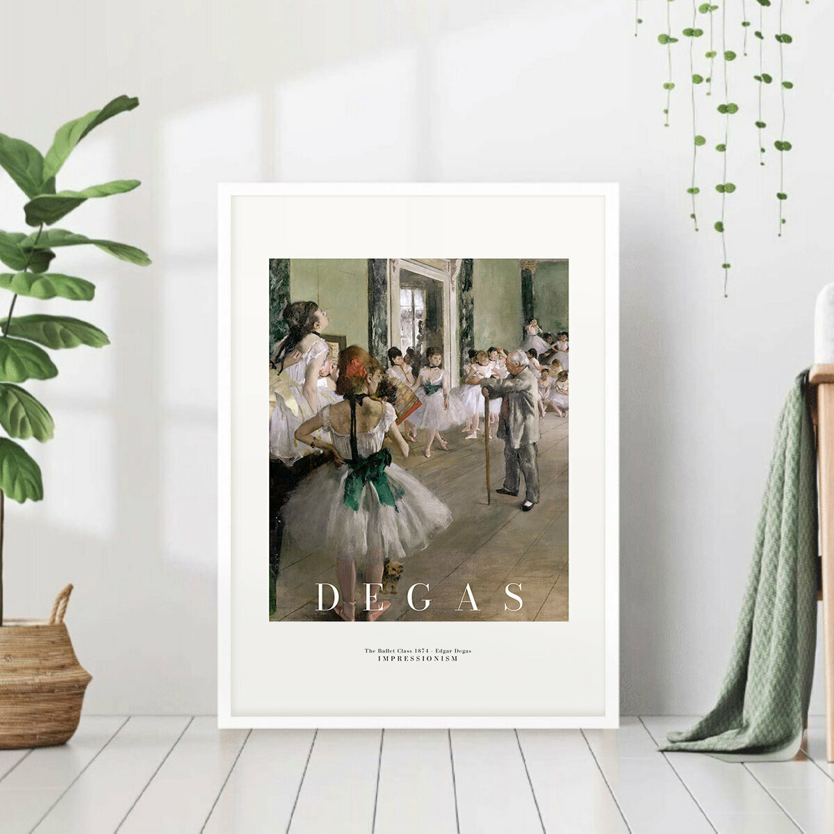 Постер "Балерины Дегас" 40x50 в белой рамке на стену для интерьера