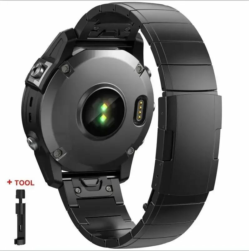22 мм 26 мм титановый браслет для Garmin Fenix5 5XPlus 6 6XPro Tactix 7Pro, металлический браслет для часов быстрая установка-ROMIKY