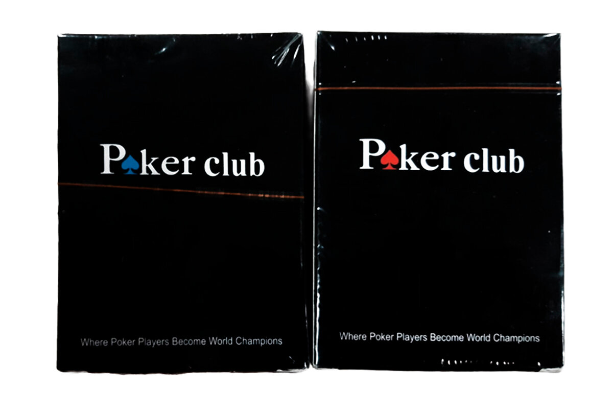 Карты для покера POKER CLUB б/м 100% пластиковые, синяя рубашка, 54 штуки