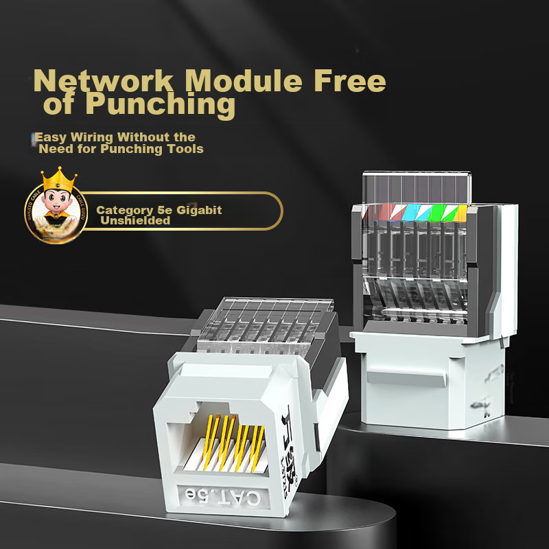 CAT5e Network Module, No Need to Punch Down, RJ45 Connector, Computer Network Socket, Connection Head, 1-37115