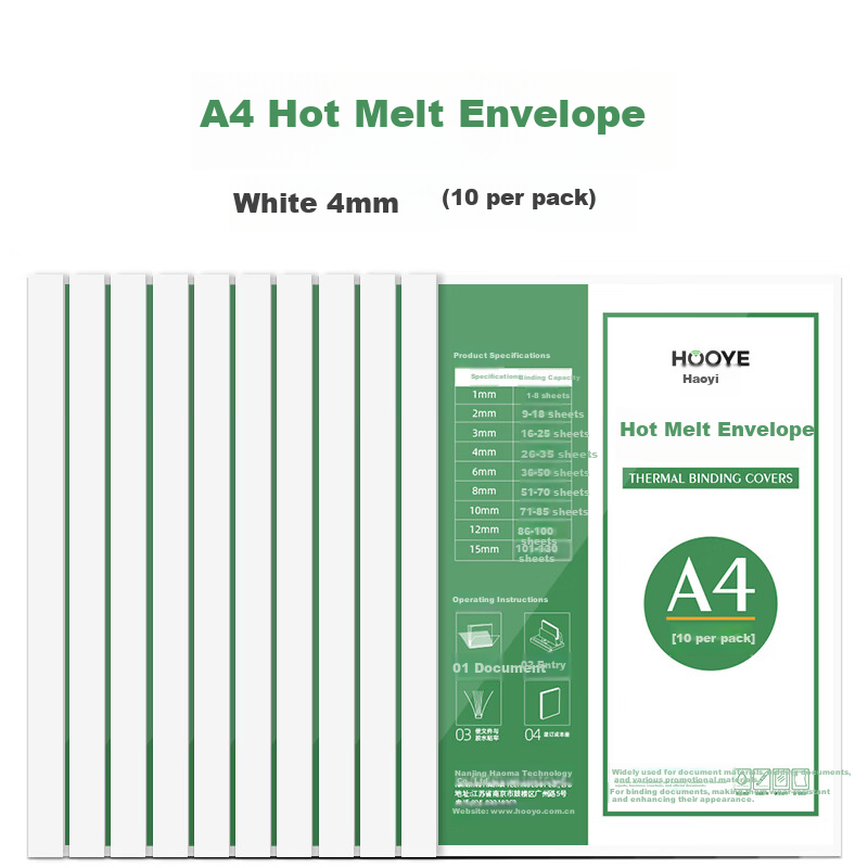 HOOYE (HOOYE) Hot Melt Binding Cover for Binding Machine Contract Tender Document File Cover 10-Pack A4/4mm