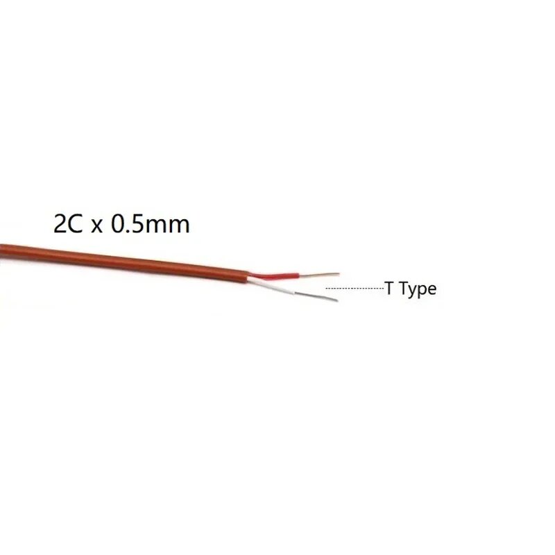 Термопаровой провод BigBigBear КJТ 2-жильный 2/5/10/50/100 м T Type 2x0.5, 2 meters