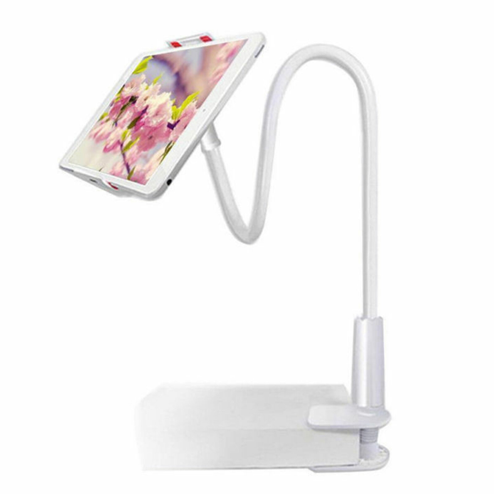 Гибкая подставка для планшета и телефона с гибким держателем на гибкой ножке (27 дюймов), регулируемым креплением и 3-дюймовым винтовым зажимом, подходит для стола, кровати и кухни. Совместима с телефонами/планшетами от 4 до 10,6 дюймов.