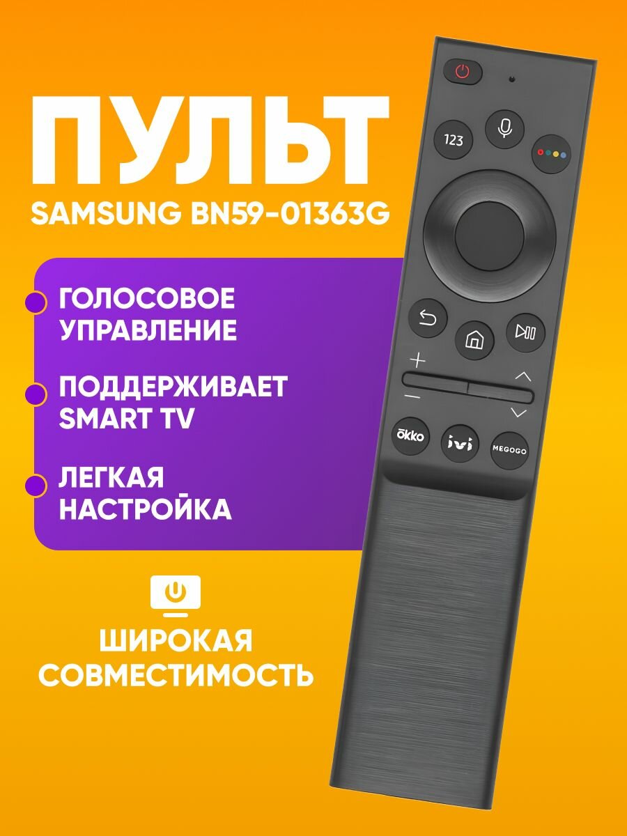 Голосовой пульт для телевизоров Sаmsung SMART TV / Пульт для смарт телевизоров самсунг с голосовым поиском, батарейки в комплект не входят