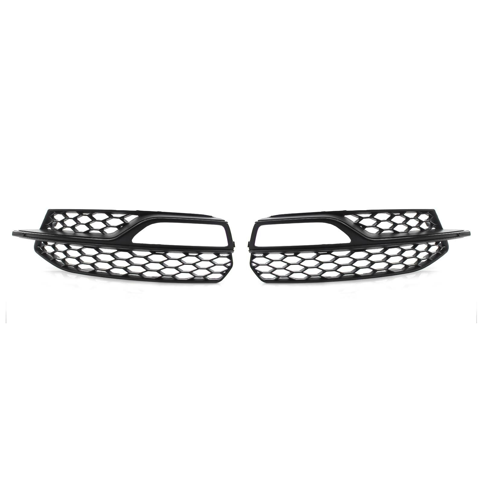 One Pair Replacement For Audi 14-16 Bumper Honeycomb Fog Light Black Grille