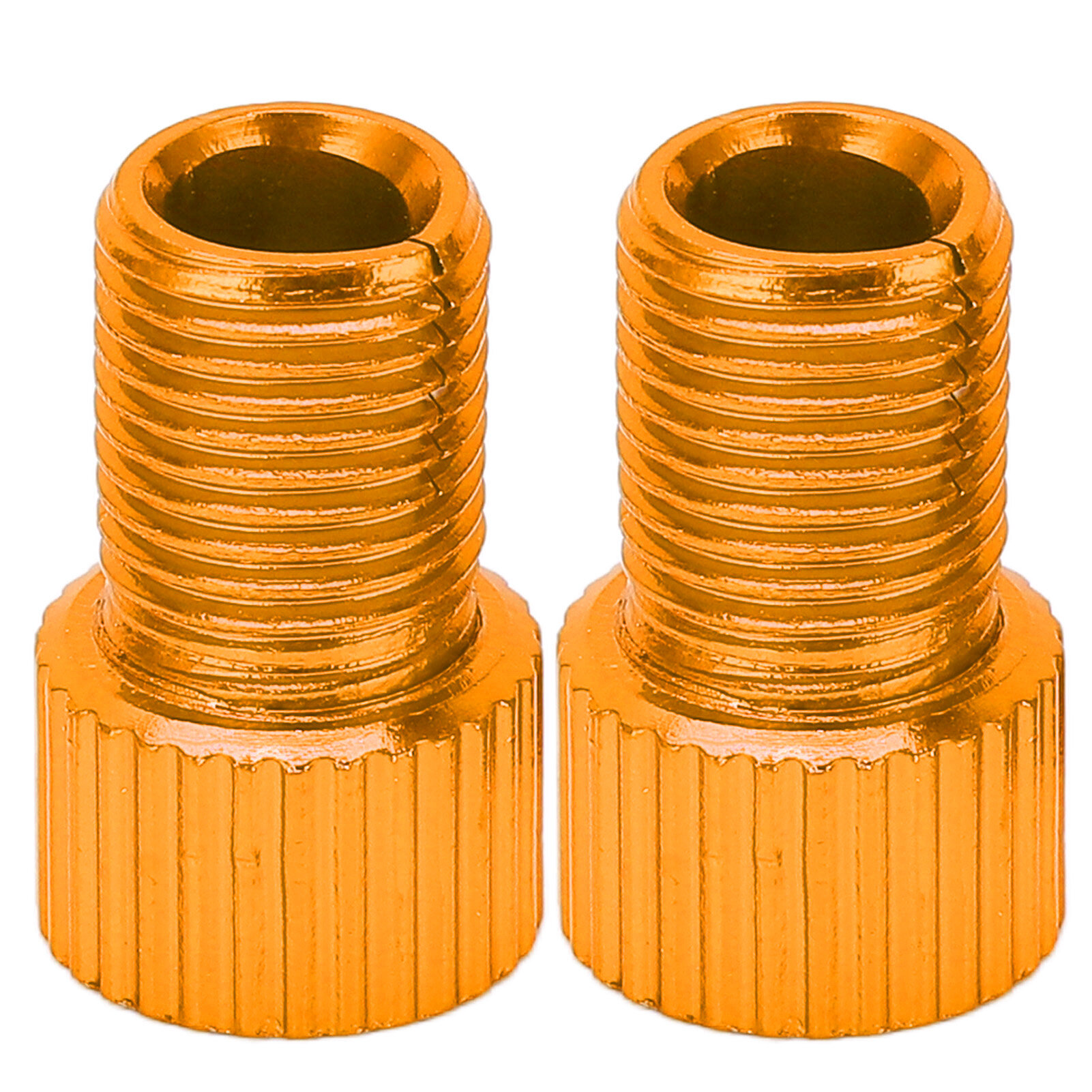 2 шт./комплект Переходник для велосипедного клапана Presta на Schrader, износостойкий адаптер для насоса горного велосипеда, золотисто-желтый