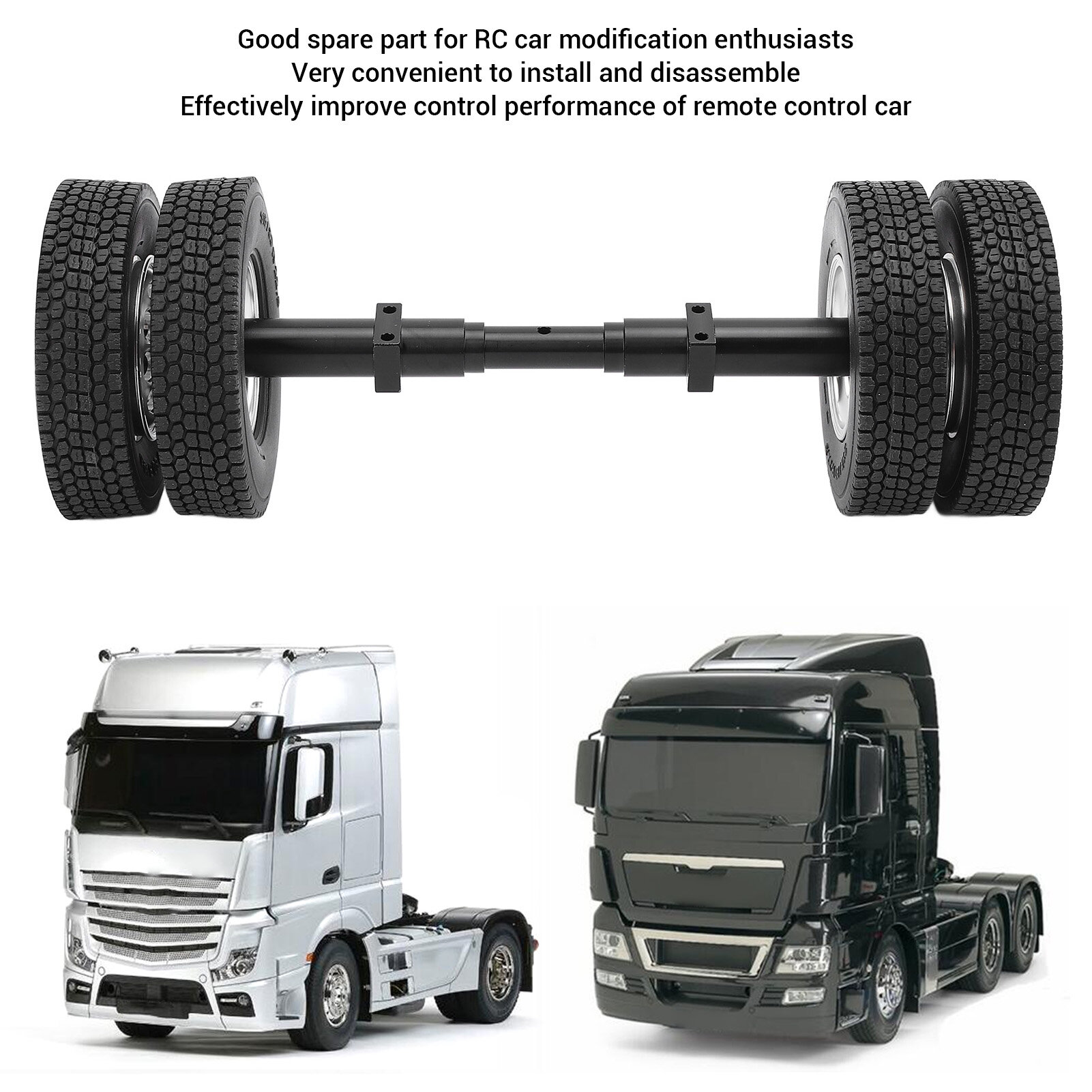 Задняя ось для прицепа RC, шина 85 мм, алюминиевый сплав, резина, ступица колеса с 10 отверстиями, задняя шина для прицепа с задней осью 167 мм для прицепа-тягача 1/14 своими руками