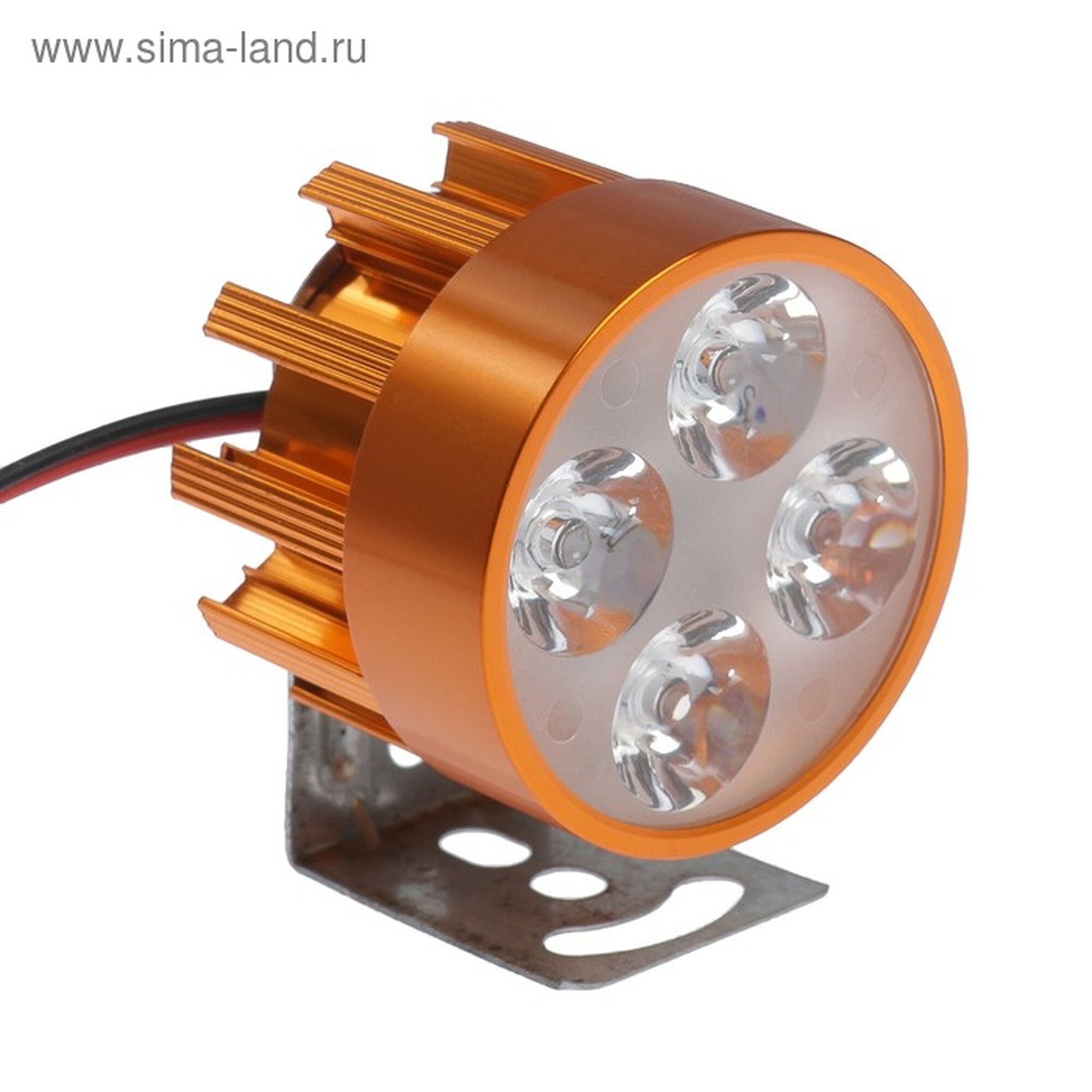 Фара cветодиодная для мототехники, 4 LED, IP67, 4 Вт, направленный свет