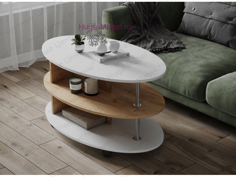 Стол журнальный "Консул-4 крафт" Huge Mebel . Ширина 1000 Высота 540. Столы журнальные