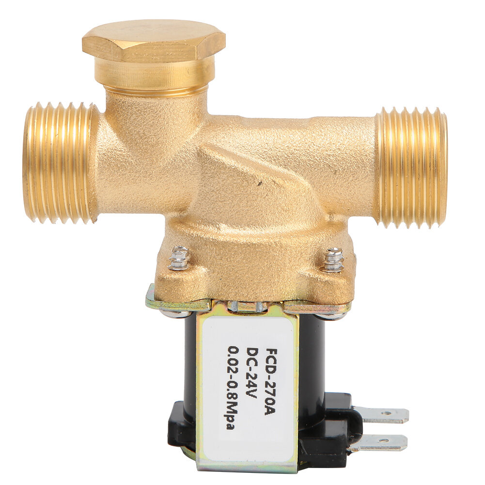 G1/2" Normally Close Brass Solenoid Electromagnetic Valve Water Inlet Switch (DC24V)