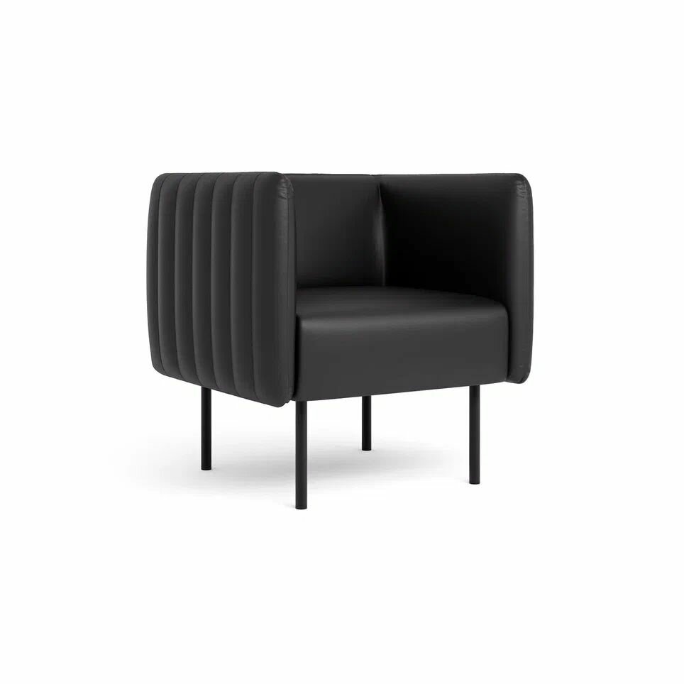 Кресло мягкое для дома Рио D1, для отдыха, черное / офисное, на кухню, в гостиную, 70x70x72