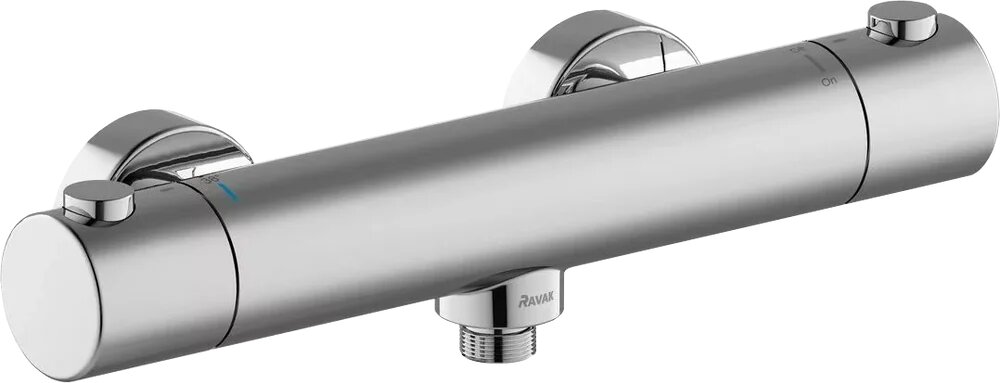 Термостатический смеситель Ravak Puri X070116 глянцевый, настенный, латунный, без лейки, смеситель для ванны с душем