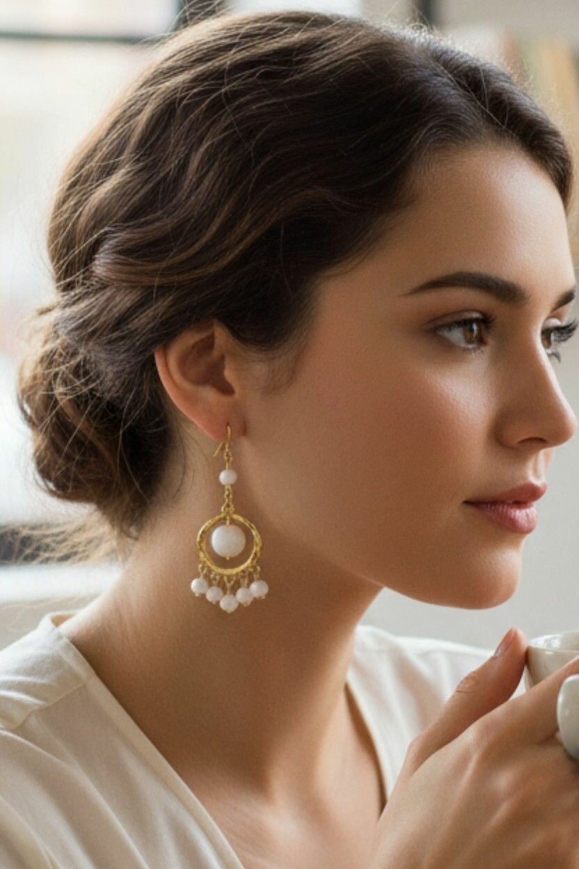 Серьги, агат