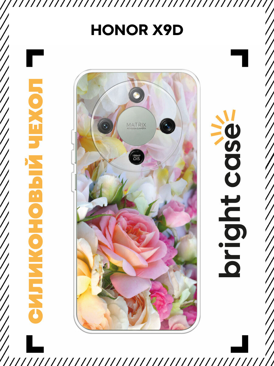 Силиконовый чехол на Honor X9d / Хонор X9d с принтом Утренние розы