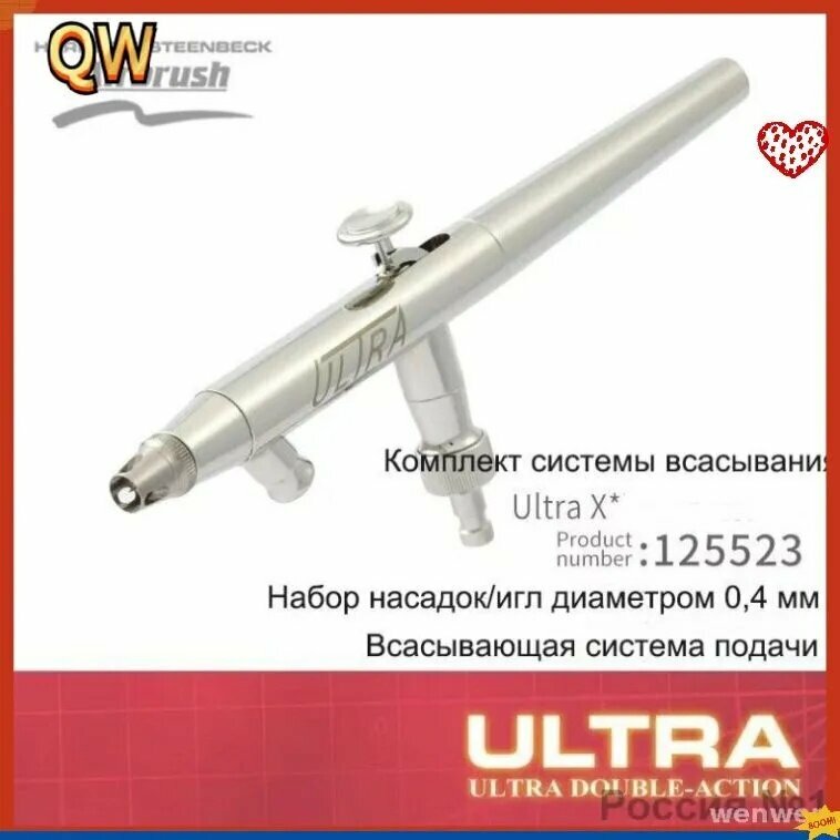 Эксклюзивный аэрограф H&S ULTRA solo 0.2 и 0.4 мм для моделизма и маникюра