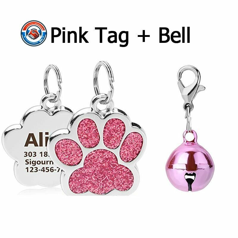 Адресник для собаки и кошки с гравировкой имени и даты рождения — металлический ID жетон на ошейник, выбор цвета