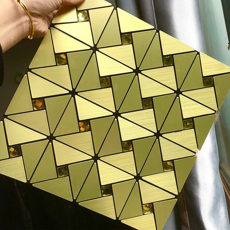 Европейская самоклеящаяся металлическая мозаичная плитка для фона - Имитация античной бронзы с узором Ветряная мельница,0.3, оливковый