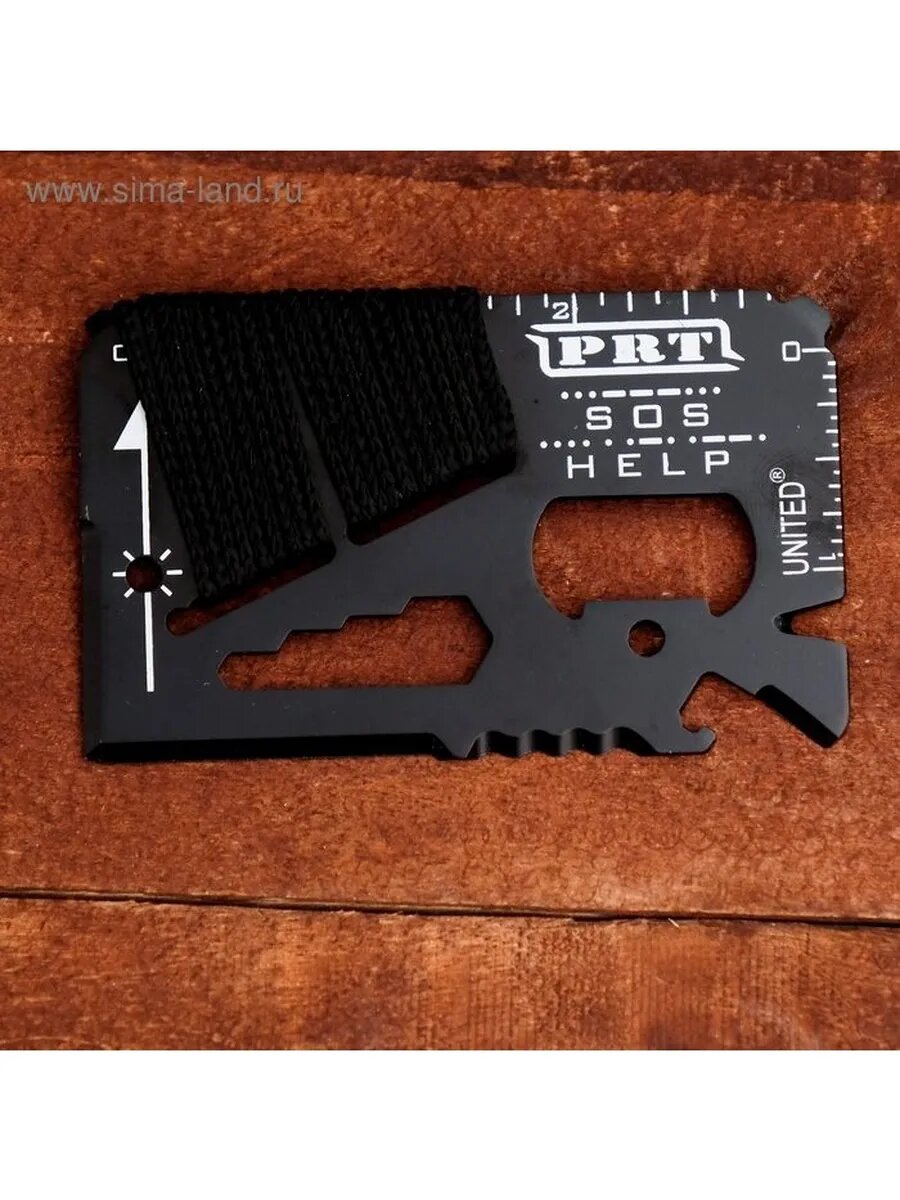 Карта выживания черная 8,5*5,5см