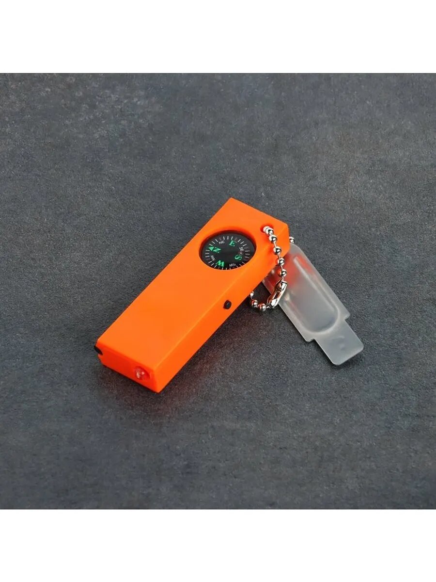 Огниво туристическое, с компасом, фонариком, 8 см